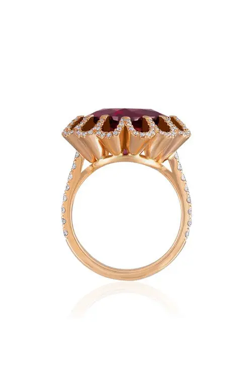MINDI MOND Imperial Hues Garnet And Diamond Cocktail Ring