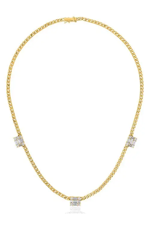 MINDI MOND Triple Clarity Diamond Link Necklace - 18k Yellow Gold
