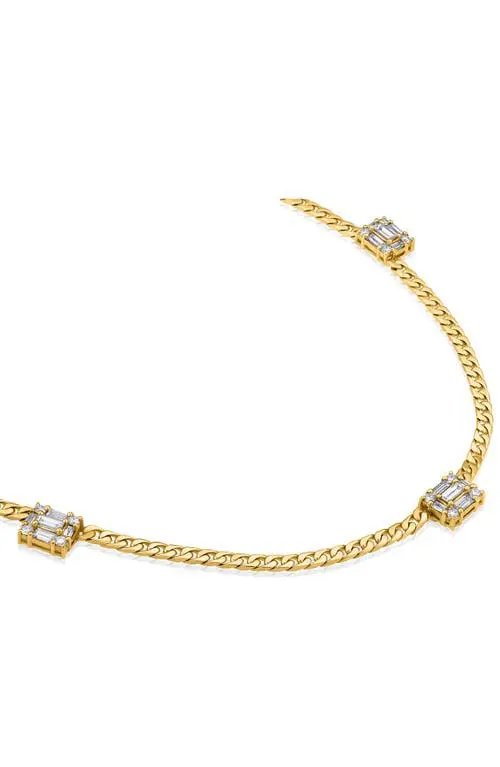 MINDI MOND Triple Clarity Diamond Link Necklace