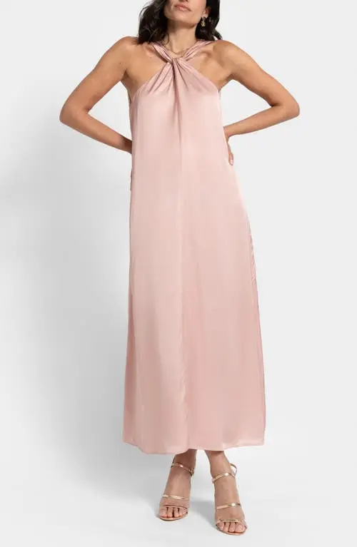 Seraphine Convertible Satin Maxi Maternity Dress - Blush