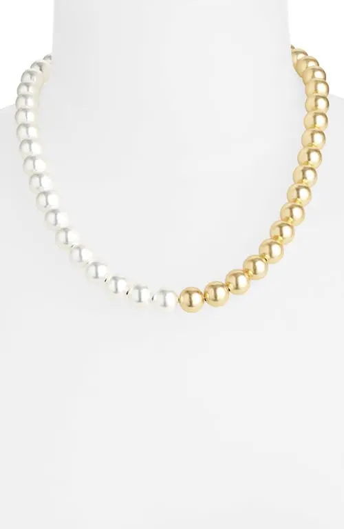 KARINE SULTAN Two-tone Beaded Chain Necklace