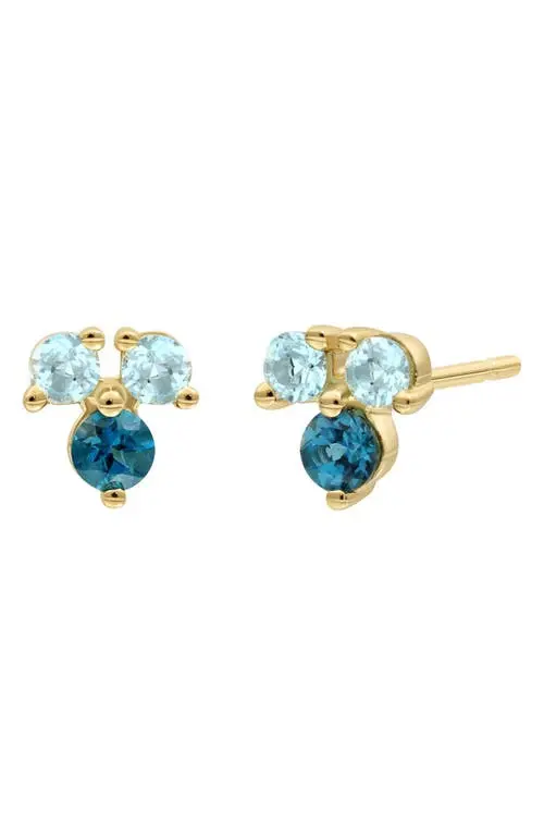 Bony Levy Semiprecious Stone 14k Gold Stud Earrings - 14k Yg London Blue Topaz