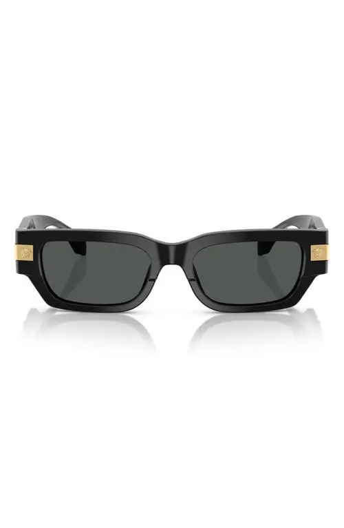 Versace 53mm Rectangular Sunglasses - Black