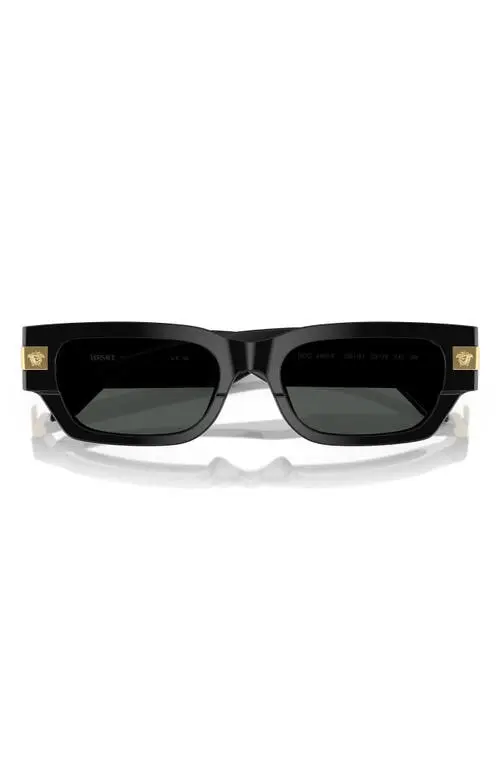 Versace 53mm Rectangular Sunglasses - Black