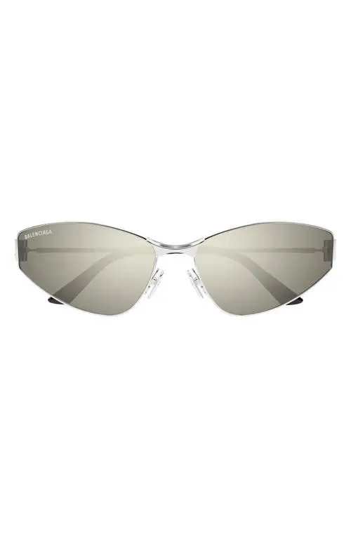 Balenciaga 65mm Cat Eye Sunglasses - Silver