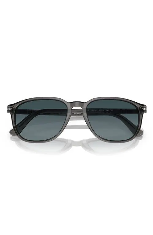 Persol 55mm Polarized Square Sunglasses - Transparent Grey