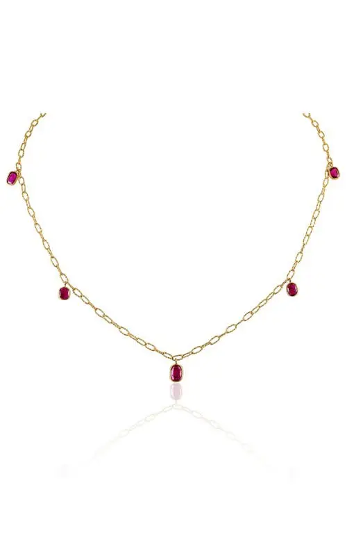 MINDI MOND Ruby Tinsel Charm Chain Necklace
