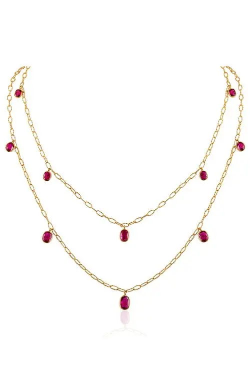 MINDI MOND Ruby Tinsel Charm Chain Necklace