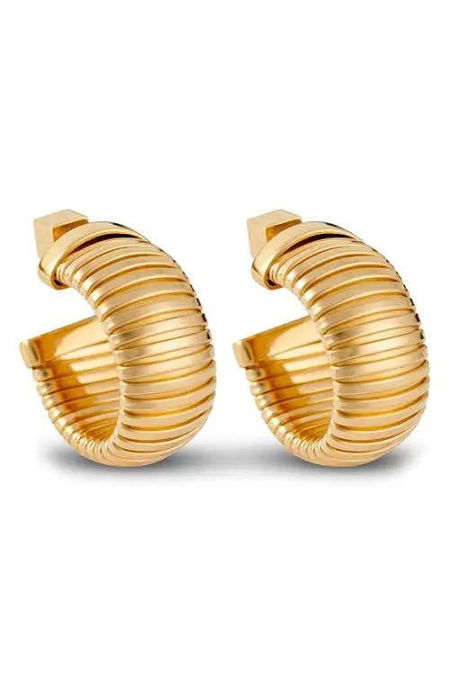 IVI LOS ANGELES Gaia Oval Hoop Earrings - Yellow Gold