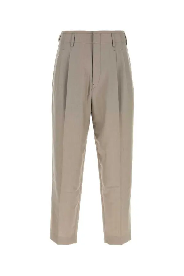 LEMAIRE Wide-leg Belted Pants - Beige O Tan