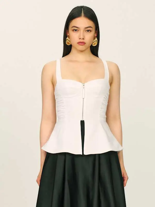REFORMATION Fitted Corset Top - White
