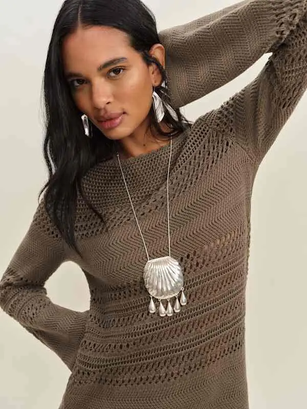pleat knit dress PLEATED KNIT DRESS main image 0