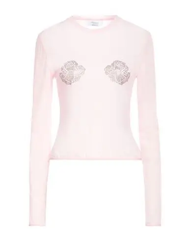 Blumarine T-shirt With Crystal Appliqués - Pink