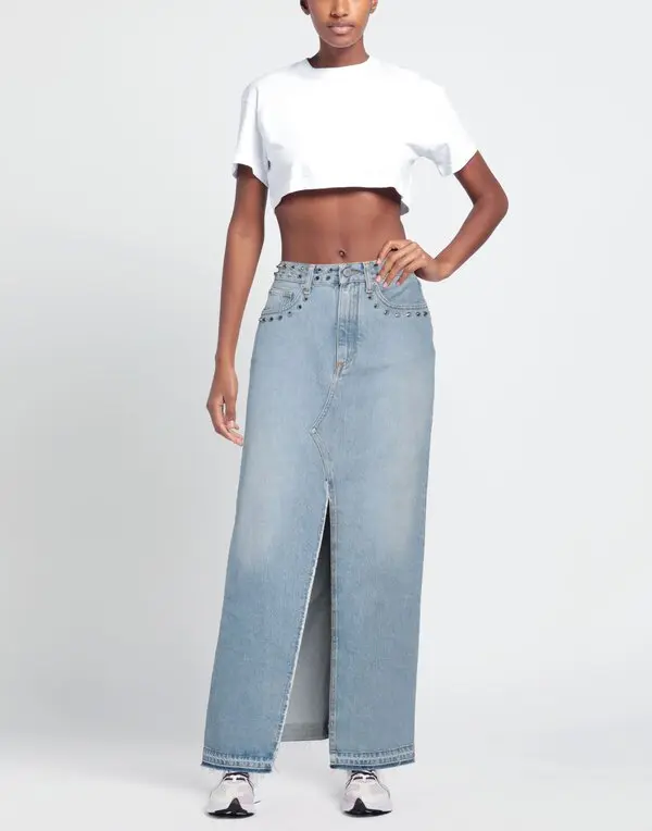 Alessandra Rich Denim Flared Skirt
