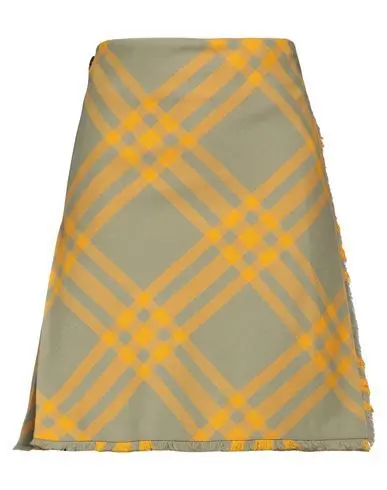 Burberry Mini Checked Wrap Skirt - Sage Green