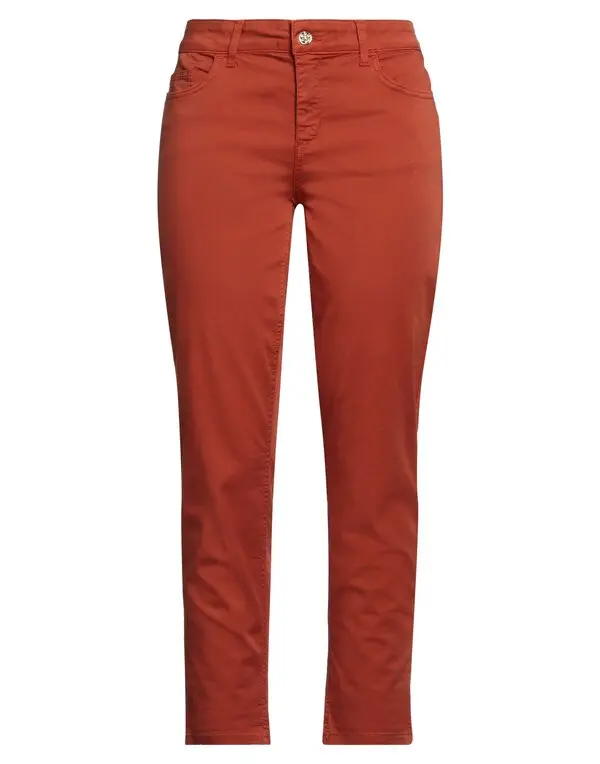 Liu Jo Cotton Elastane Tapered Leg Pants - Red