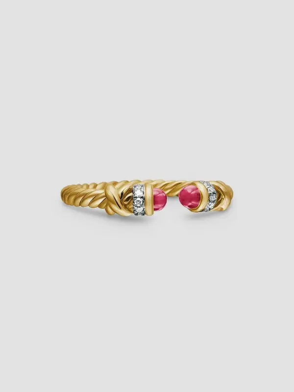 David Yurman Petite Helena Ring In 18k Yellow Gold - Ruby