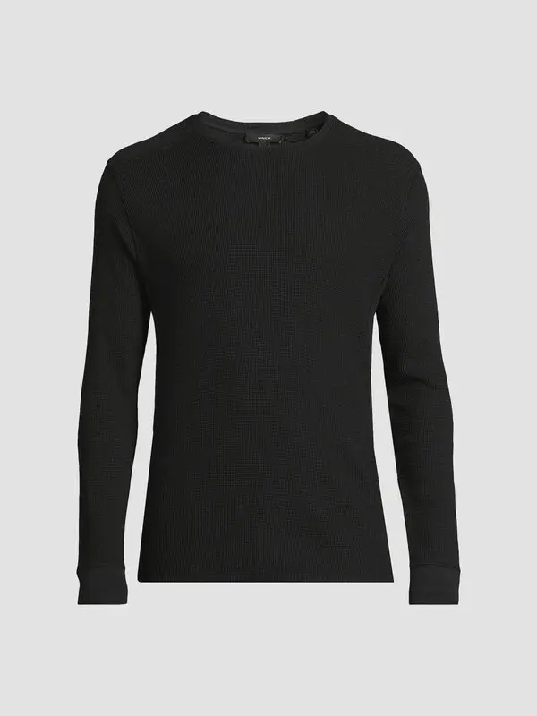 Vince Thermal Crewneck Long-sleeve T-shirt - Black