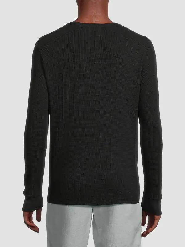 Vince Thermal Crewneck Long-sleeve T-shirt - Black