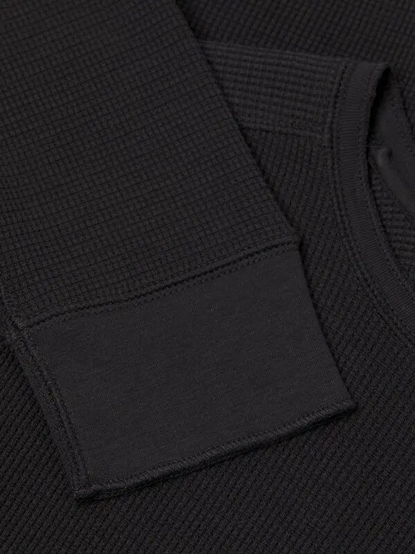 Vince Thermal Crewneck Long-sleeve T-shirt - Black