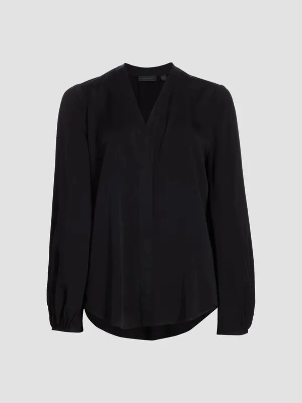 SAKS FIFTH AVENUE Cruise V-neck Blosue - Black