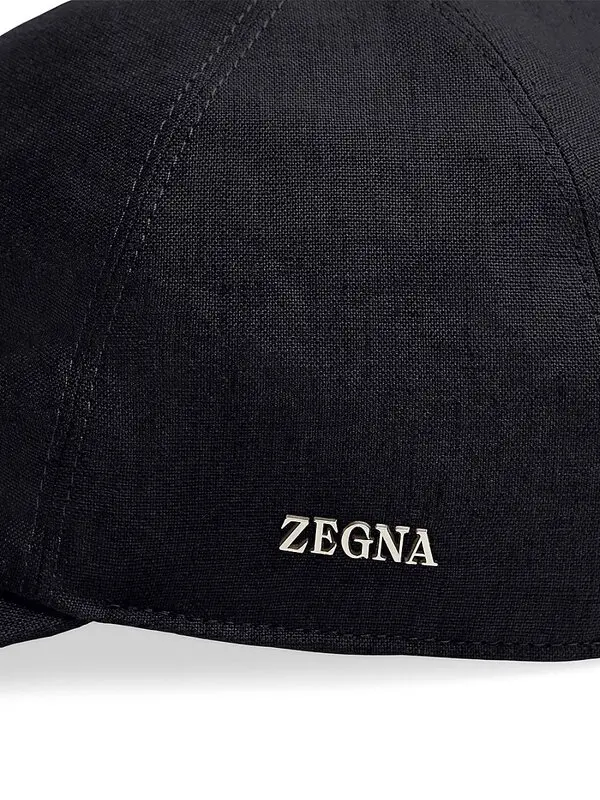 Zegna Oasi Lino Baseball Cap - Dark Blue