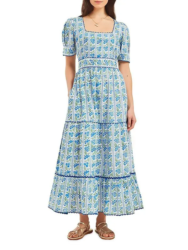 pink city prints evelyn dress Pink City Prints Moghul Border Evelyn Dress Moghul Border / S