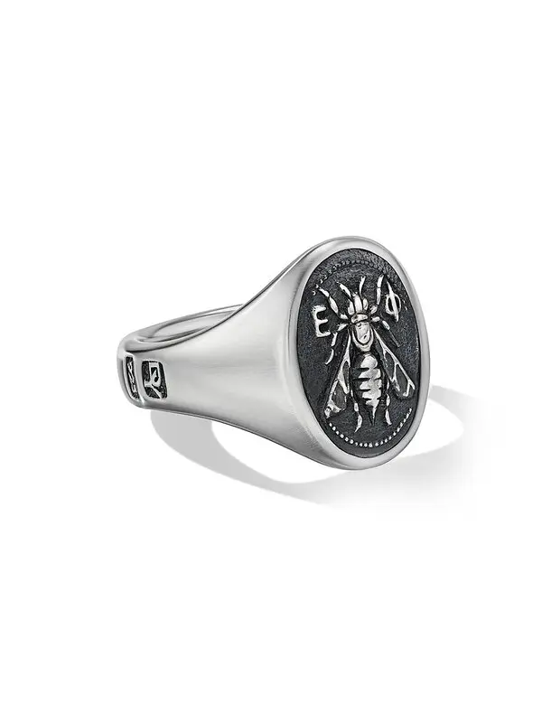 David Yurman Petrvs Bee Signet Ring In Sterling 19mm Silver