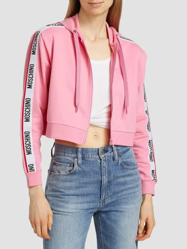 Moschino Mos Under Donna-velmar Zip-front Hoodie