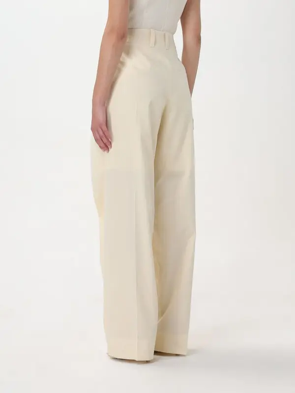 Bottega Veneta Wide Leg Trousers - Yellow Cream