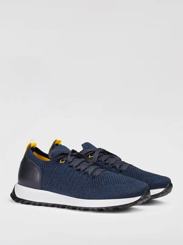DOUCAL'S Lace-up Knit Sneakers - Blue