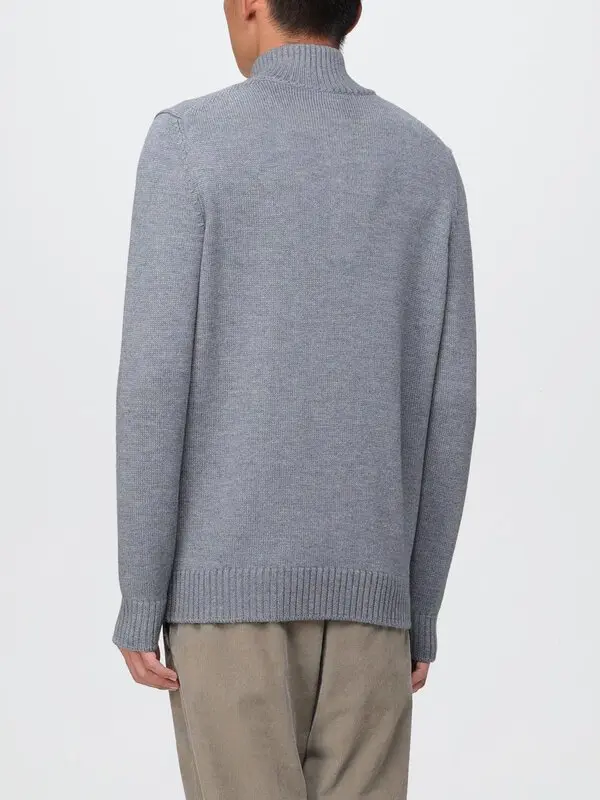 FAY Knit Sweater With Button Detail - Platinum
