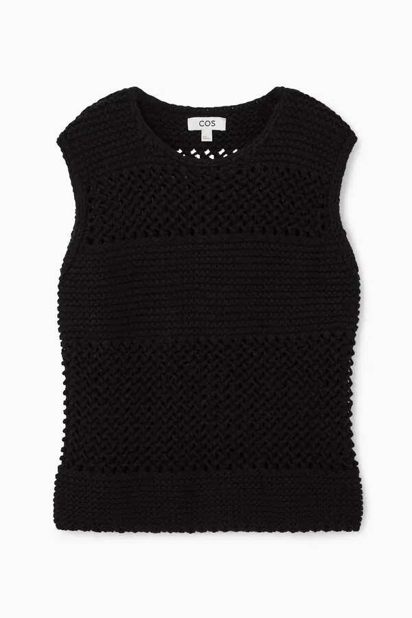 Cos Open-knit Tank - Black