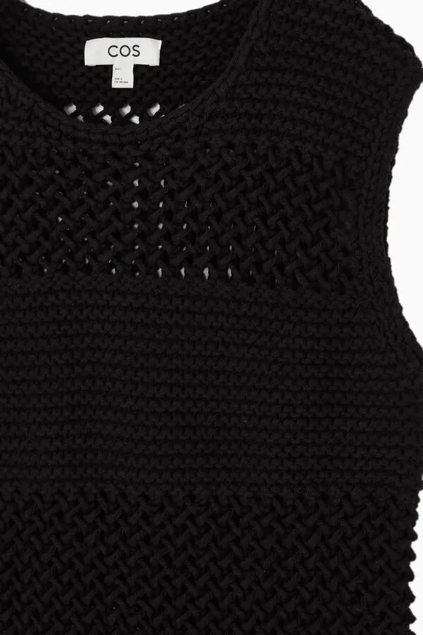 Cos Open-knit Tank - Black