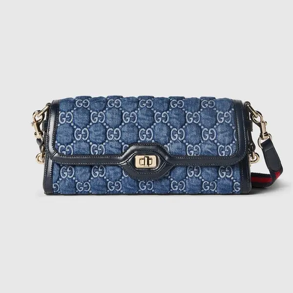 Gucci Luce Small Shoulder Bag - Blue | Editorialist