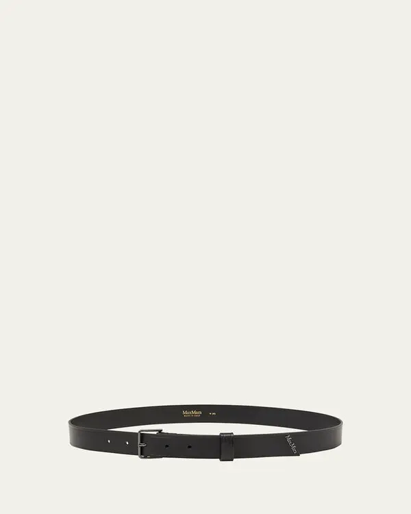 Max Mara Wavenlea Leather Belt - Black