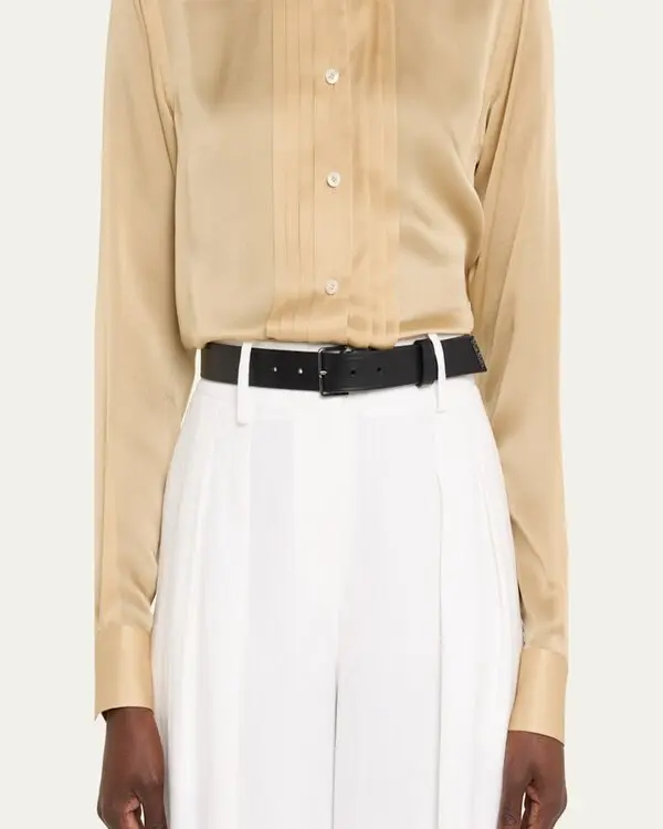 Max Mara Wavenlea Leather Belt - Black