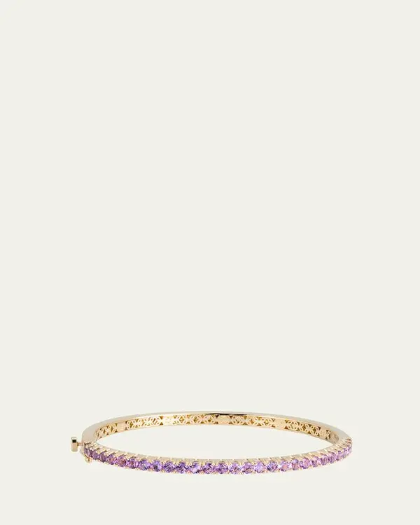 SYDNEY EVAN 14k Yellow Gold Pave Bangle - Amethyst