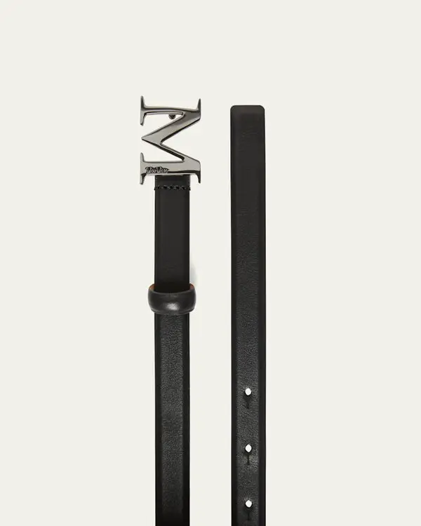 Max Mara Logo Calf Leather Belt