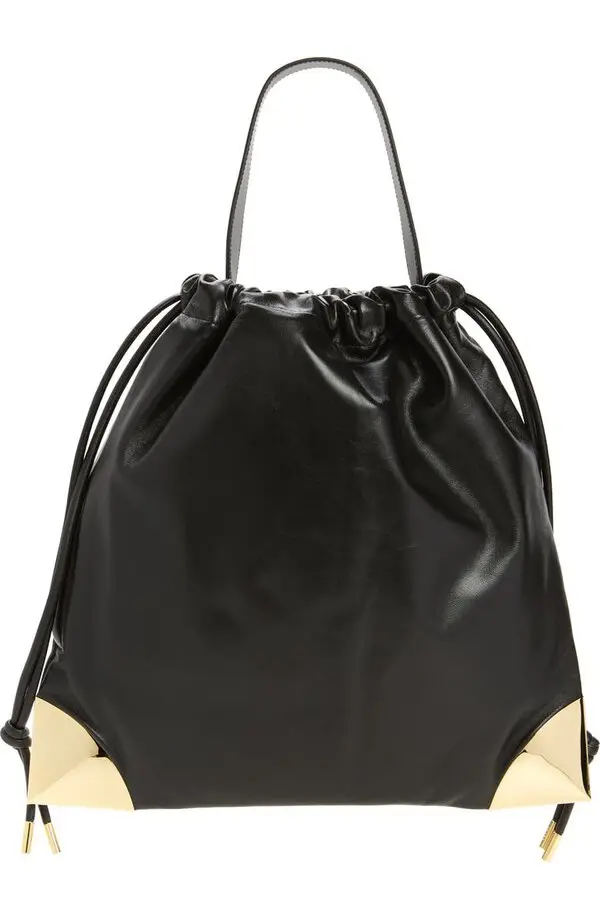 Sacai Corner Metal Drawstring Bag - Black | Editorialist