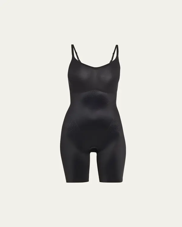 Spanx Invisible Shaping Mid-thigh Bodysuit - Very Black
