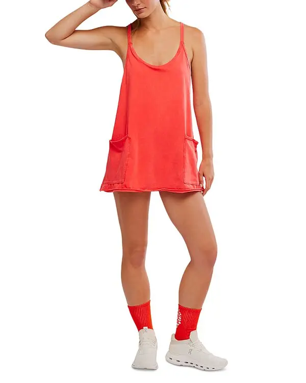 Free People Hot Shot Mini Romper - Grapefruit