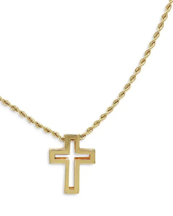 Bloomingdale'S Open Cross 14k Yellow Pendant Necklace - Gold