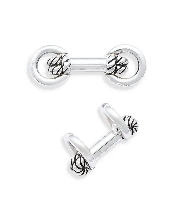 JAN LESLIE Sterling Rope Knot Horseshoe Cufflinks - Silver
