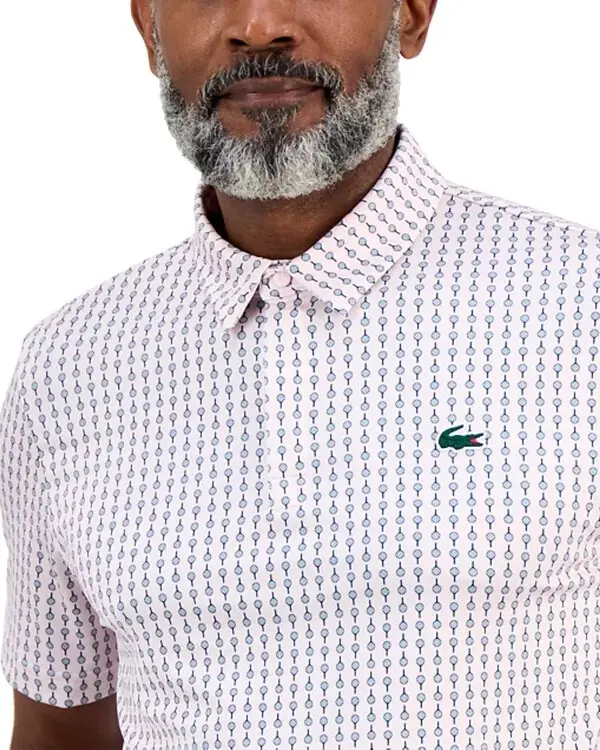 Lacoste Regular Fit Logo Golf Polo Shirt - Flamingo/ Flour