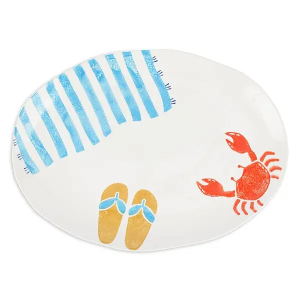 VIETRI Riviera Medium Oval Platter - Scuba