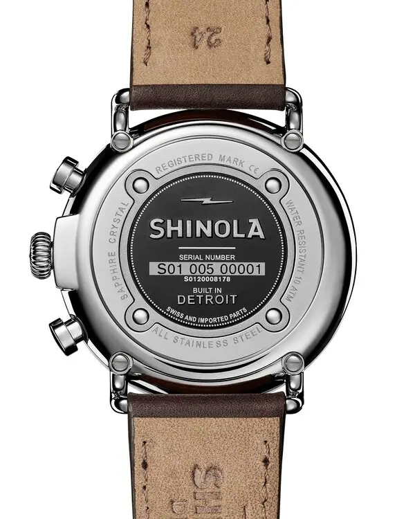 Shinola Runwell 47mm Watch - Silver/brown