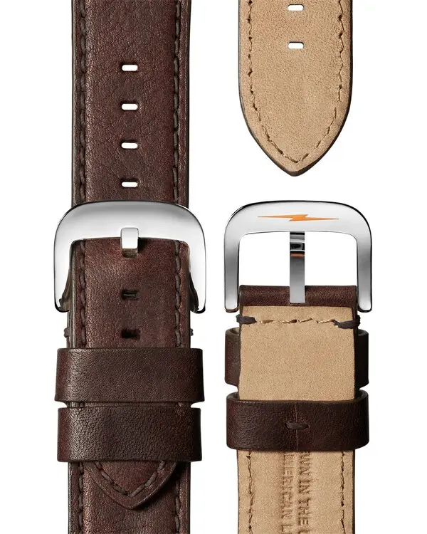Shinola Runwell 47mm Watch - Silver/brown