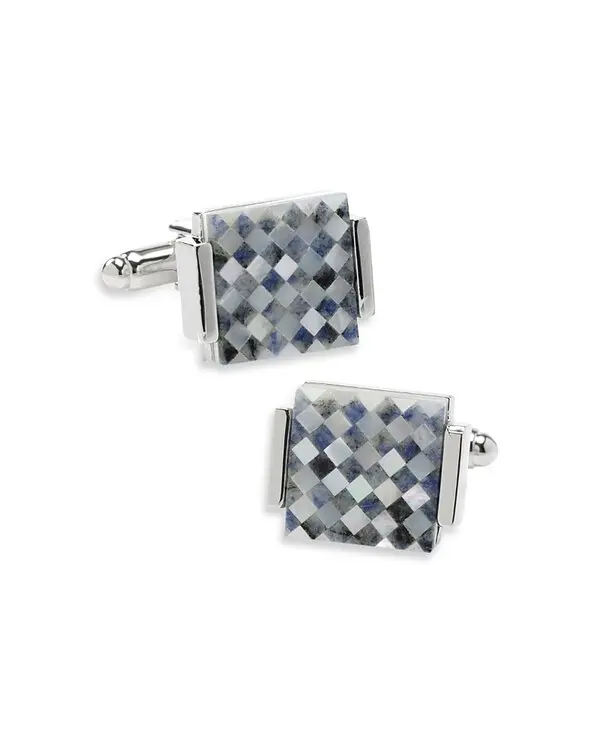 CUFFLINKS, INC. Floating Mother Of Pearl Checkered Square - Blue