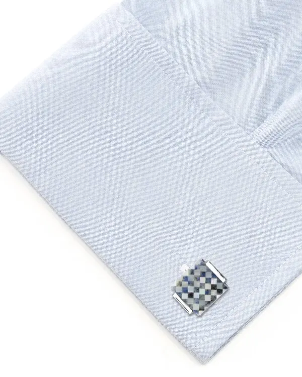 CUFFLINKS, INC. Floating Mother Of Pearl Checkered Square